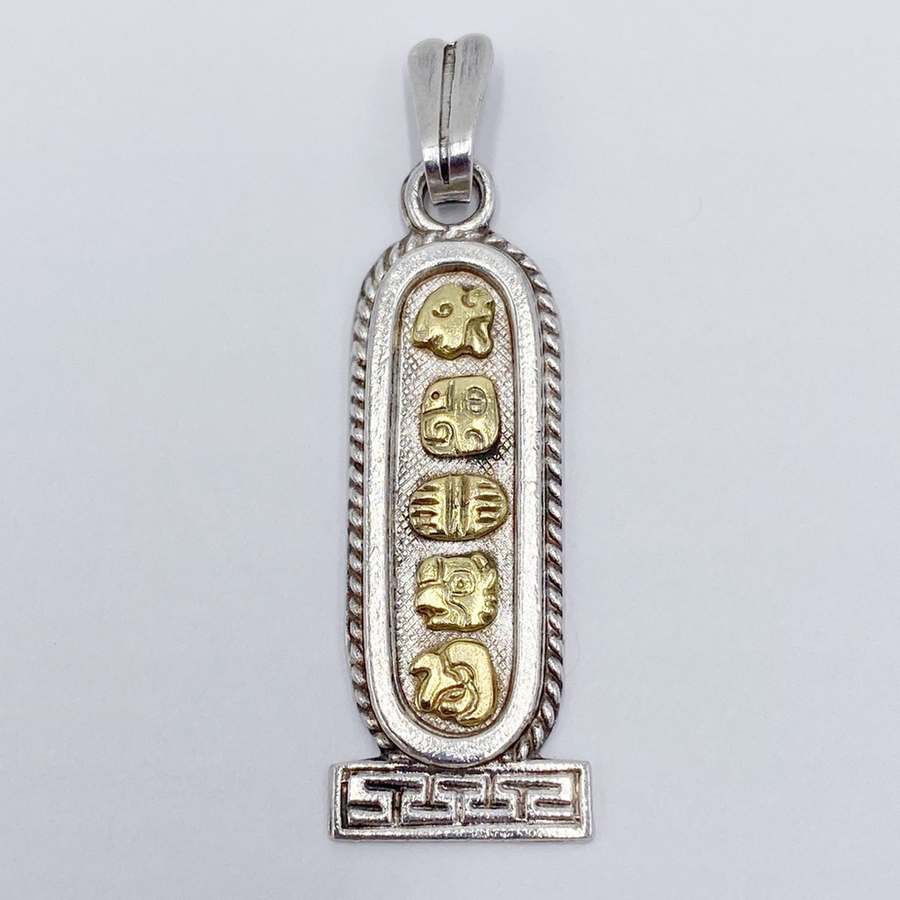 Vintage Oro Maya Om Sterling Silver Two Tone Aztec Pe… - Gem
